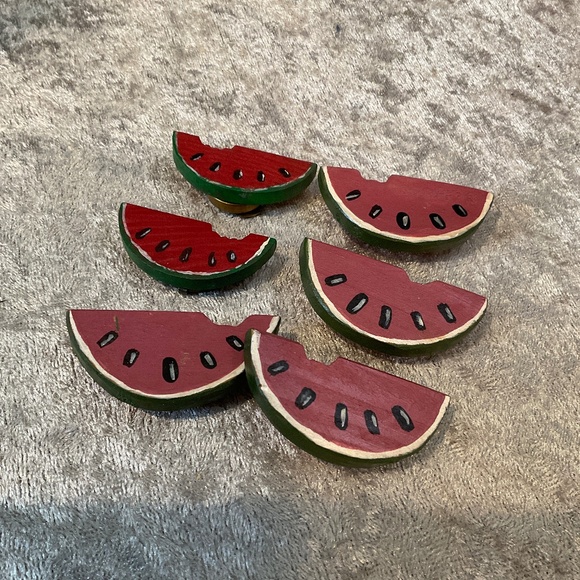 No Brand | Accessories | Vintage Set Of 6 Wood Watermelon Slice Button ...